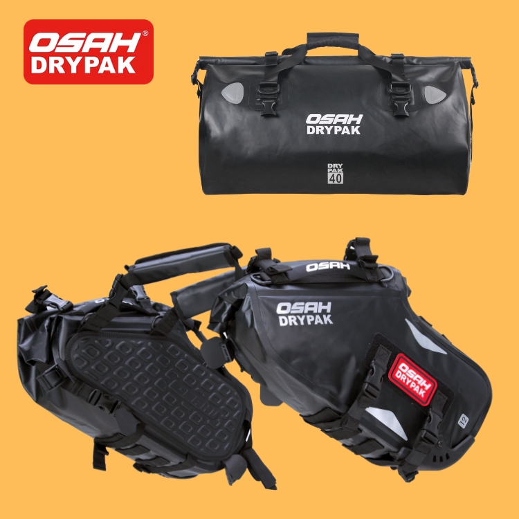OSAH DRIFT RACKLESS PANNIER BAGS 24L + 40L DRIFT DUFFEL BAG BLACK BUND ...
