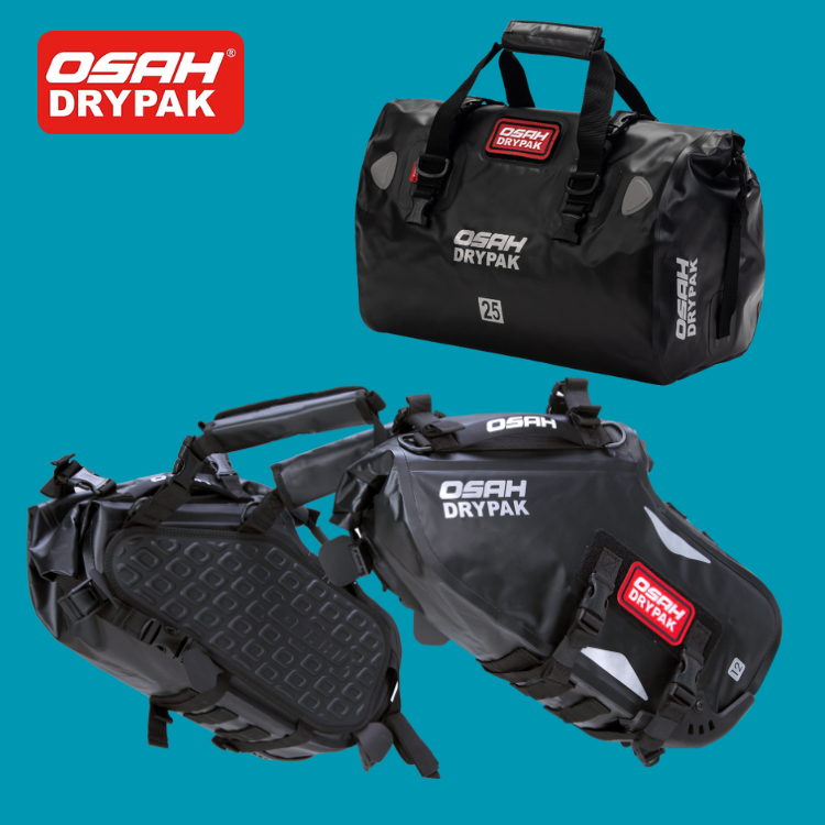 OSAH DRIFT RACKLESS PANNIER BAGS 24L + 25L DRIFT DUFFEL BAG BLACK BUND ...